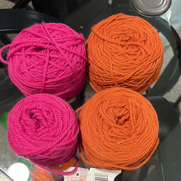 Patons | Art | Patons Wool Vibrant Pink And Orange Yarn Skeins | Poshmark